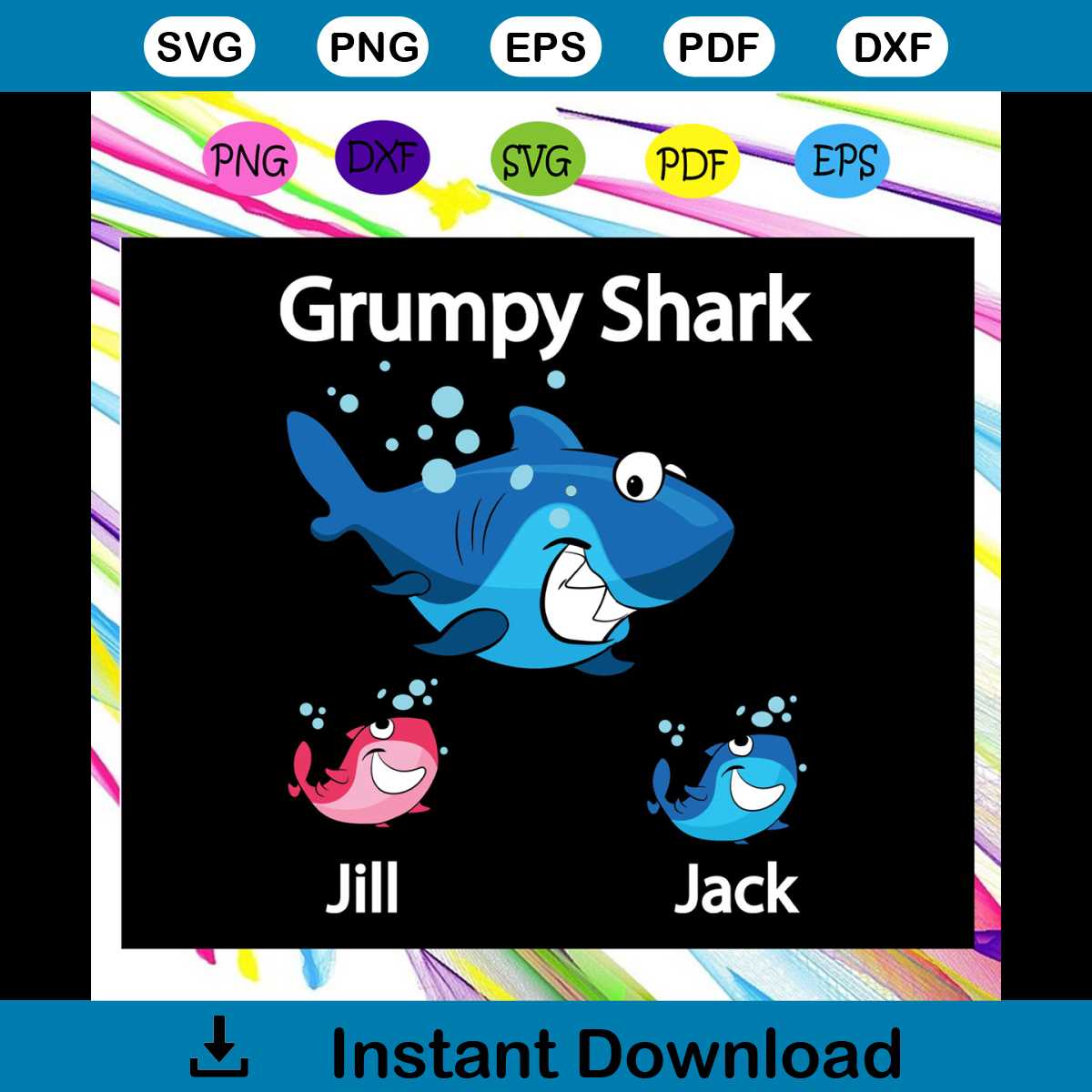 Grumpy shark svg, fathers day svg, fathers day gift, fathers | Inspire ...