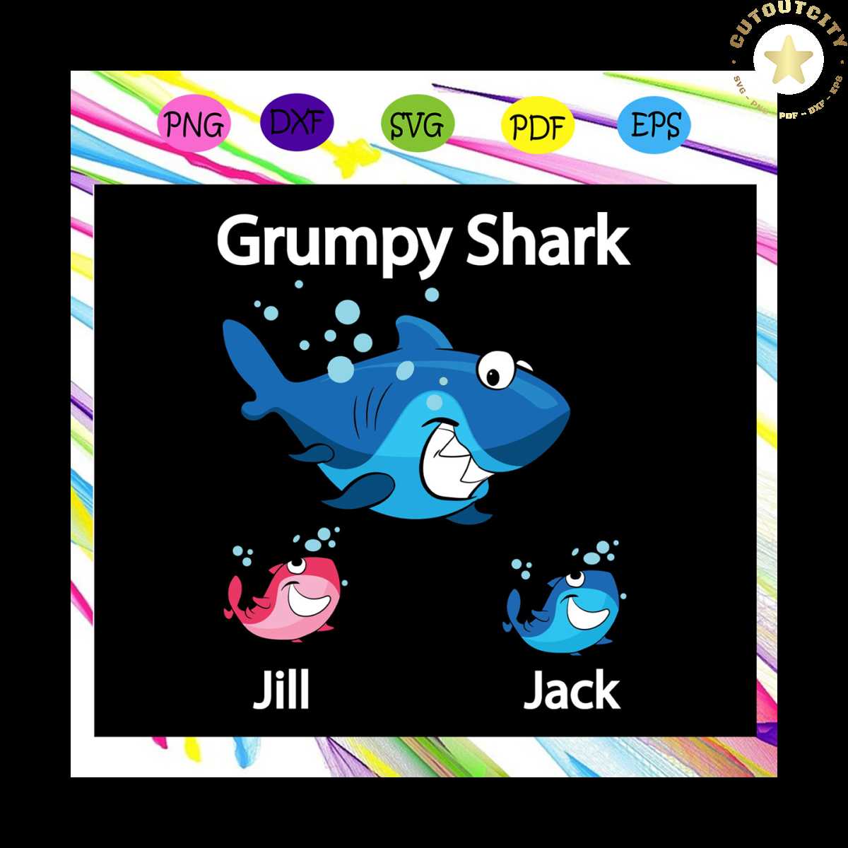 Grumpy shark svg, fathers day svg, fathers day gift, fathers | Inspire ...