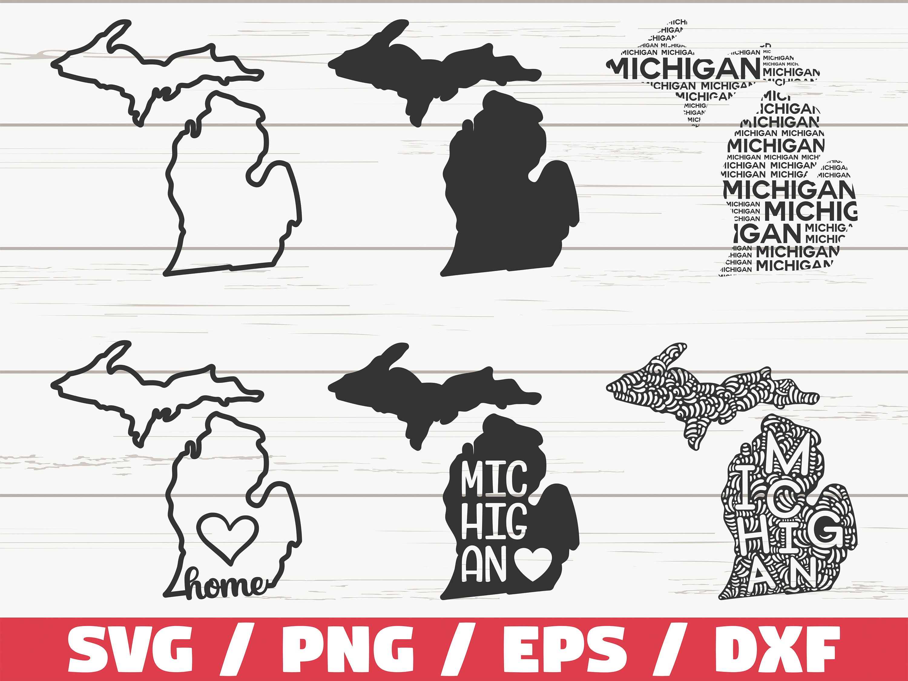 Michigan State SVG, Cut File, Cricut, Clip art - Inspire Uplift
