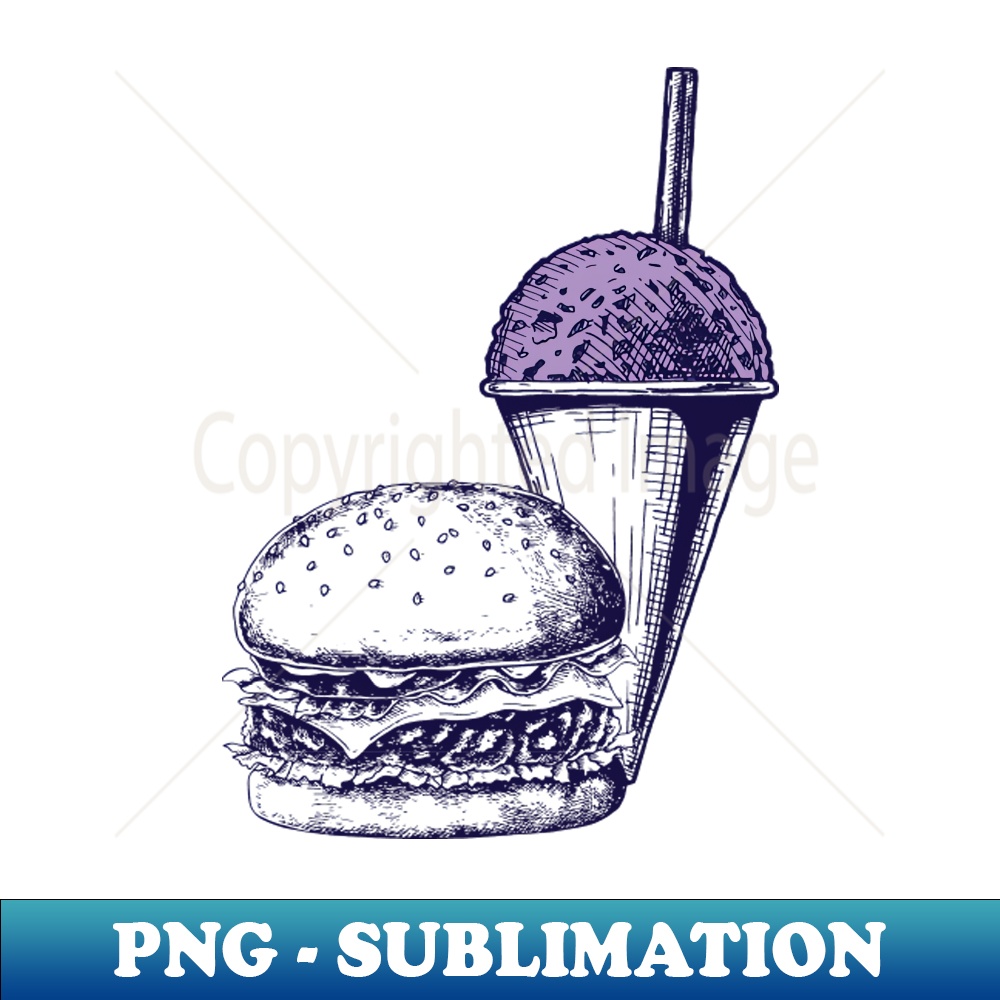 Burger and a Grape Snow Cone - Modern Sublimation PNG File - | Inspire ...