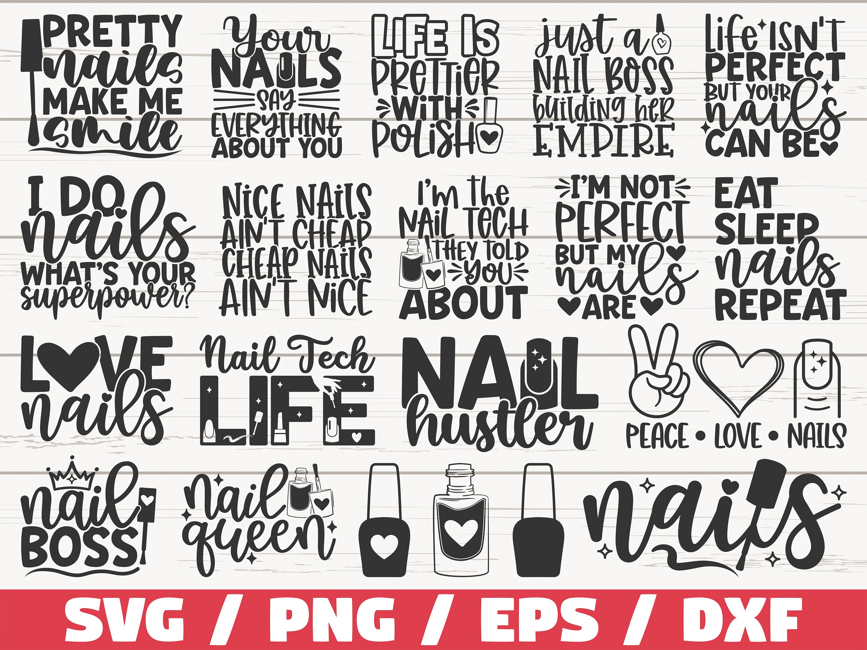 Nail Tech SVG Bundle, Cut Files, Clip art, Commercial use - Inspire Uplift