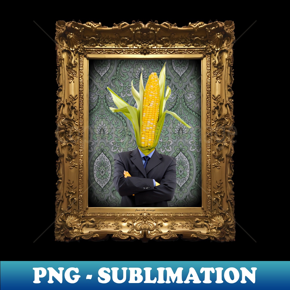 Corn Man in Vintage Frame - Elegant Sublimation PNG Download | Inspire ...