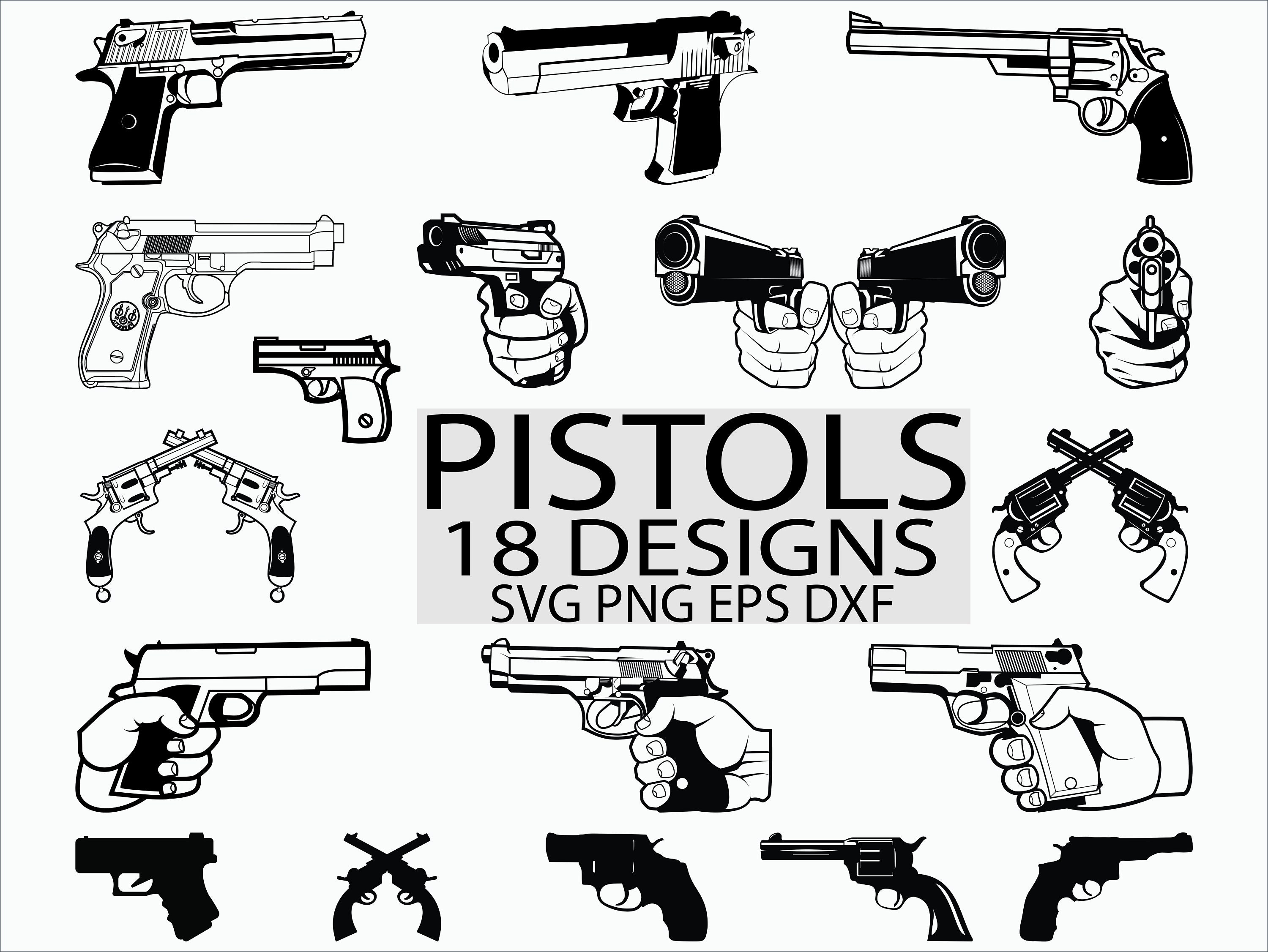 Pistol svg, weapon svg, gun svg, revolver svg | Inspire Uplift