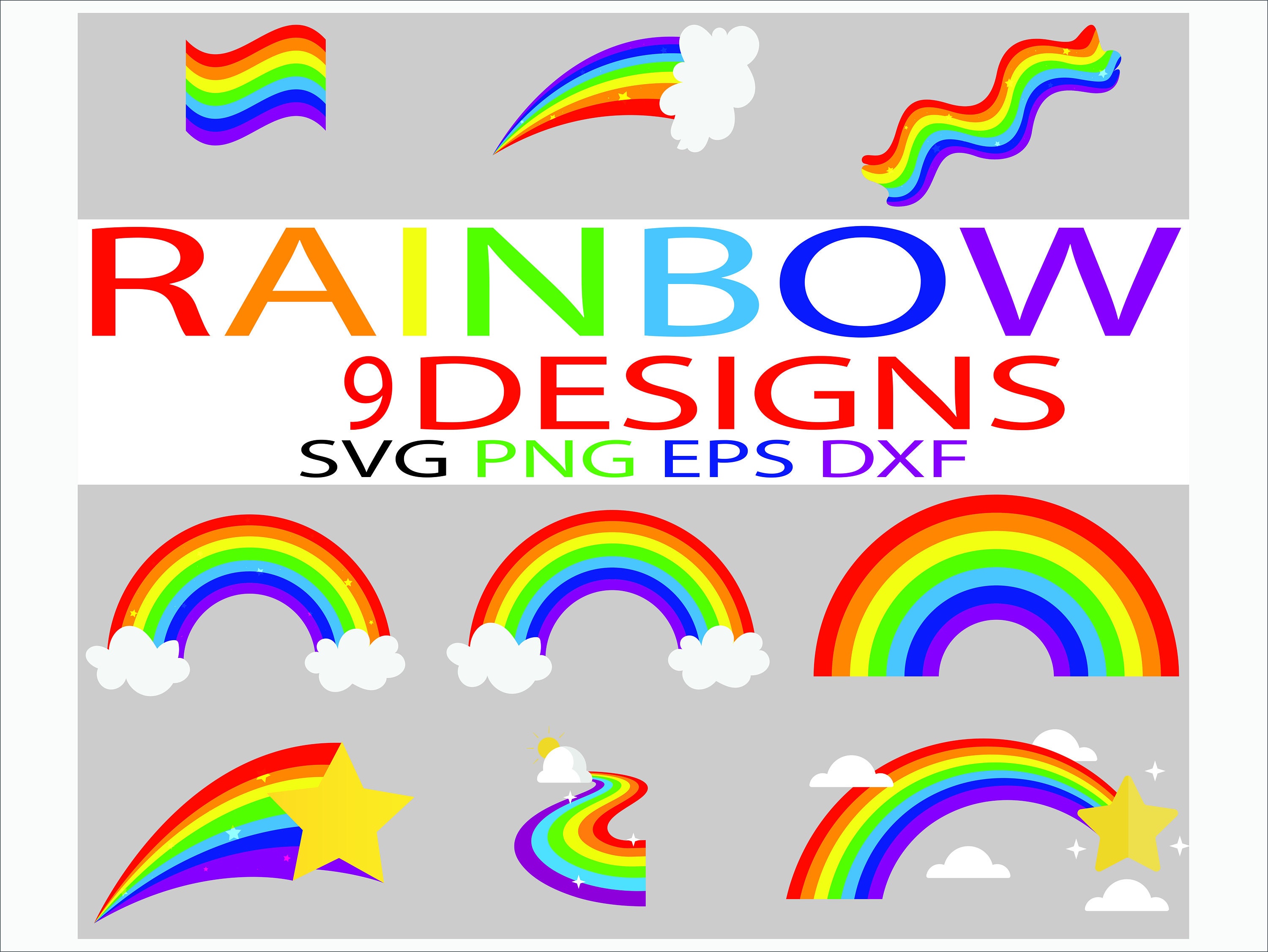 rainbow with clouds svg - Inspire Uplift