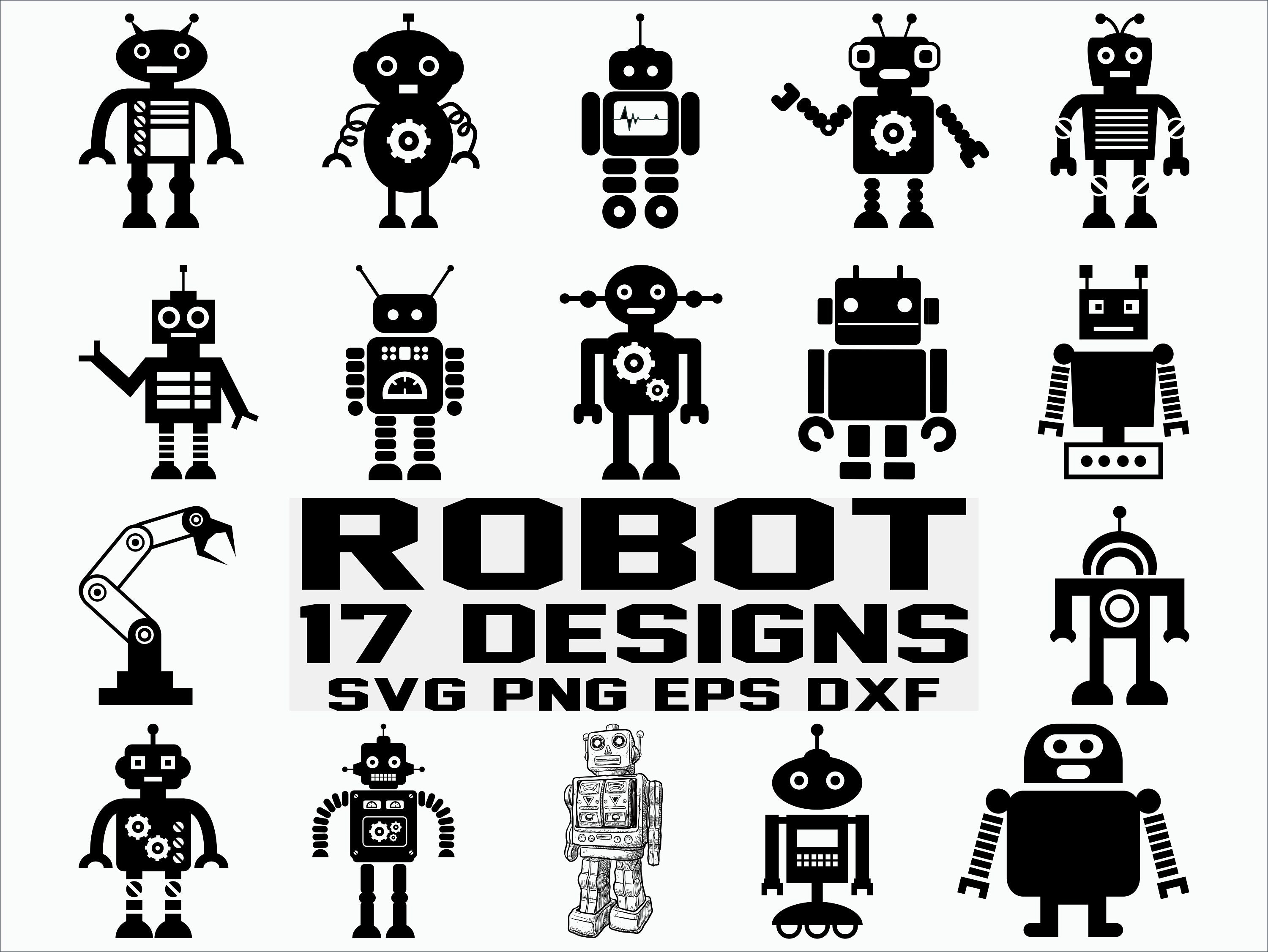 Robot SVG, Robot Clipart, Cut Files, Cricut | Inspire Uplift