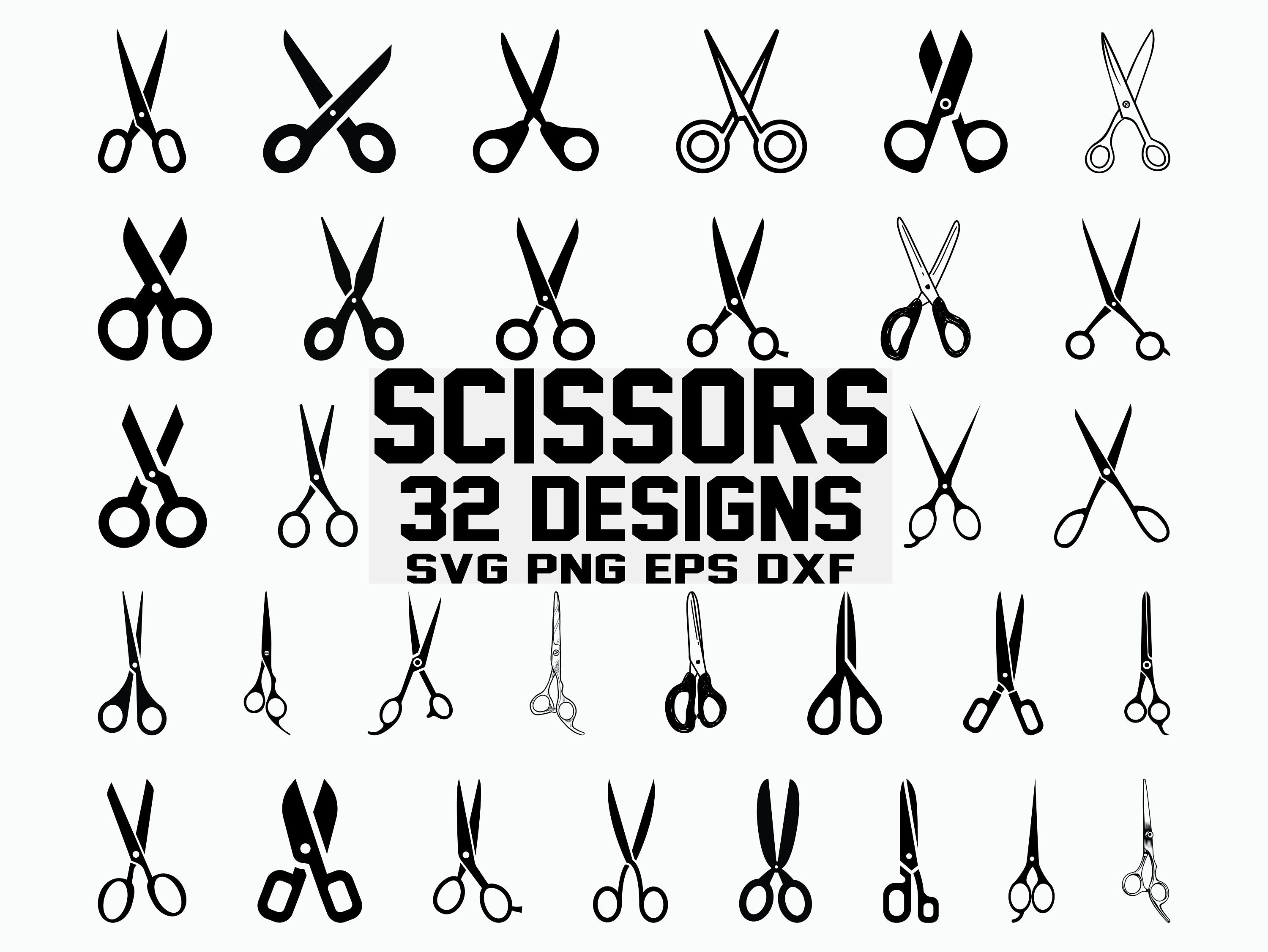 Scissors SVG, Clipart, Cut Files for Cricut, Silhouette | Inspire Uplift
