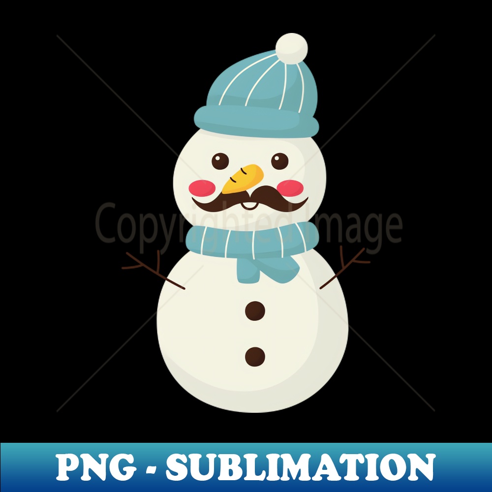 Funny Snowman With Mustache And Carrot - Exclusive PNG Subli - Inspire ...