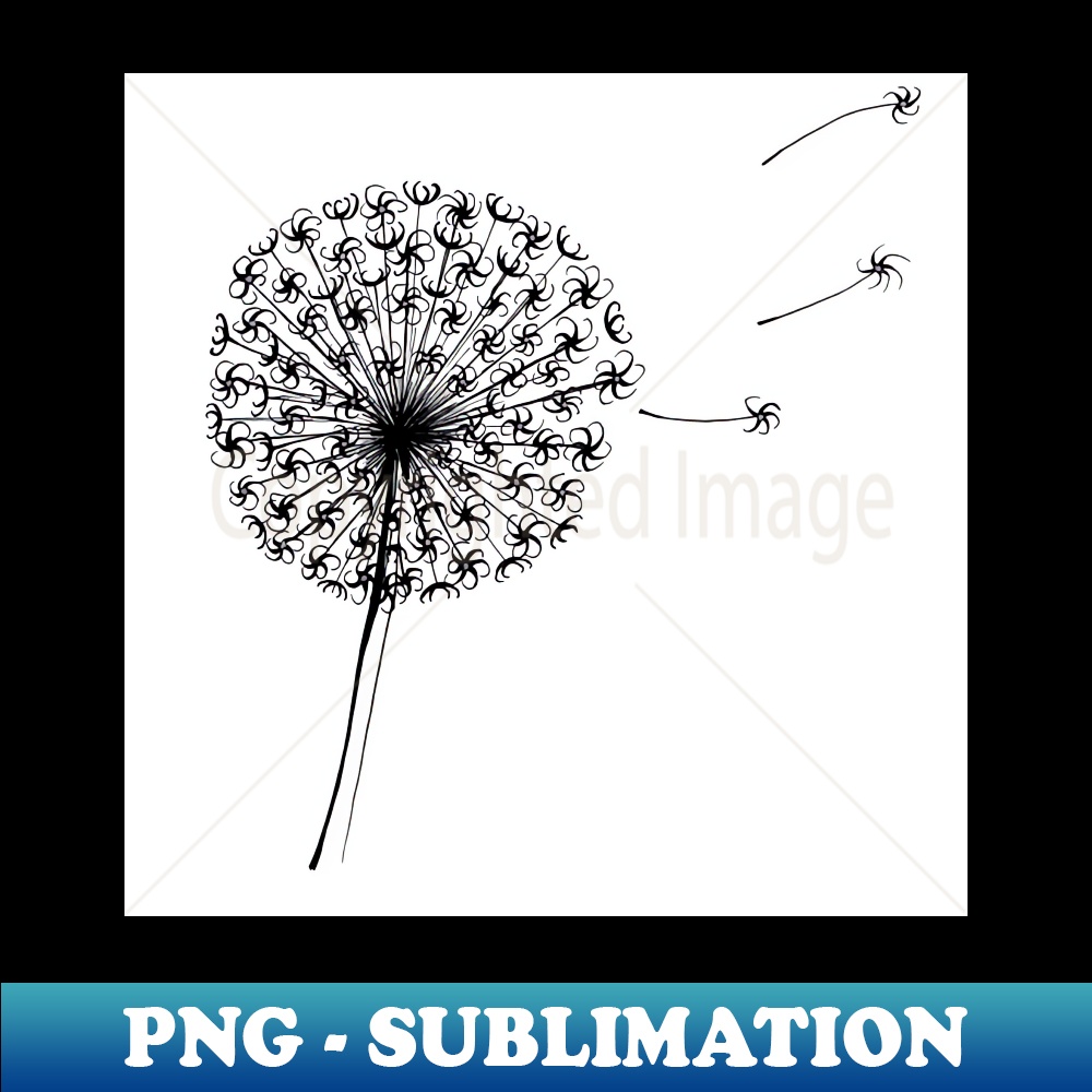 Dandelion Clock Black and White Drawing - Modern Sublimation - Inspire ...