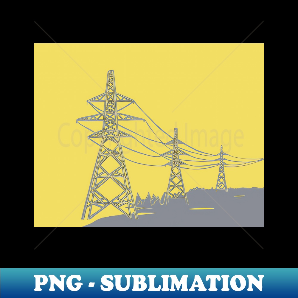 Electricity Pylons in Yellow and Grey - Modern Sublimation P | Inspire ...