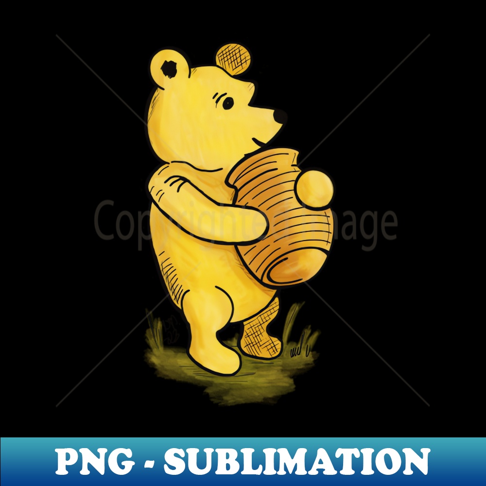 Winnie the Pooh and his jar of hunny - PNG Transparent Subli | Inspire ...