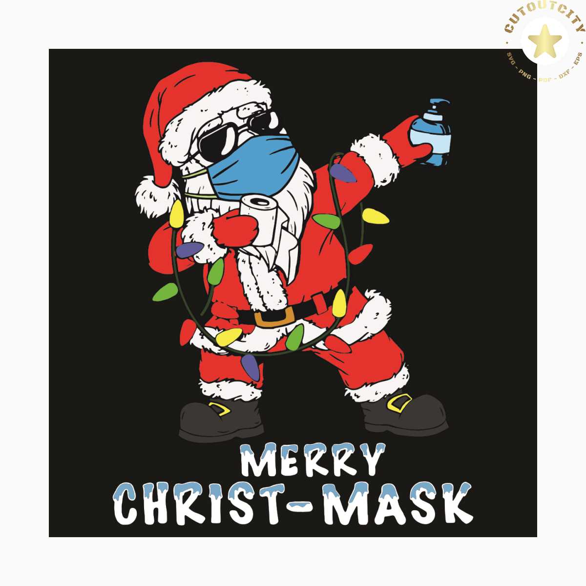 Santa Wearing Mask Merry Christ Mask Svg, Christmas Svg, San - Inspire ...