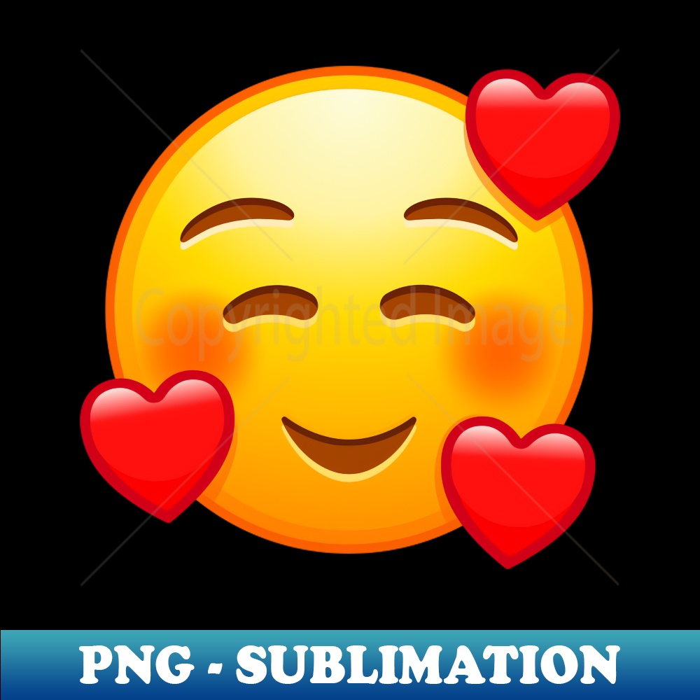 SMILEY FACE WITH HEARTS EMOJI - Creative Sublimation PNG Dow - Inspire ...