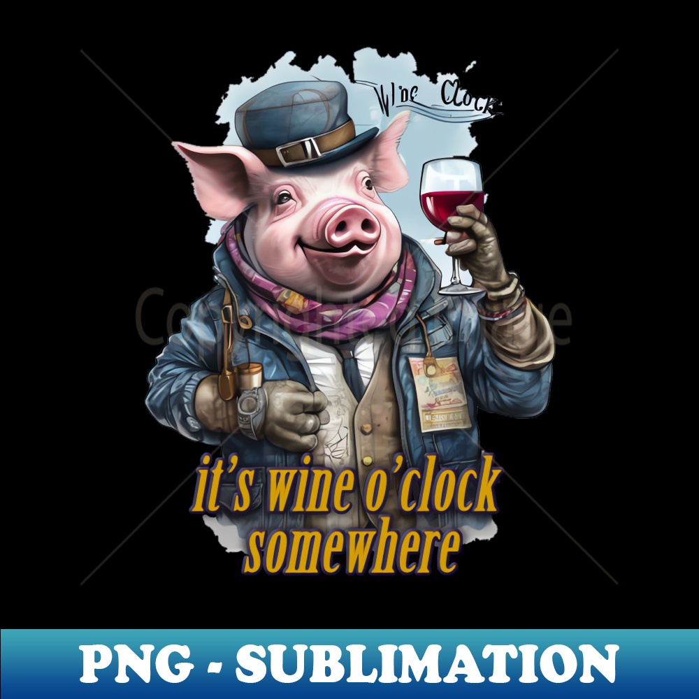 its wine oclock somewhere Pig wearing a jacket holding a Gla | Inspire ...