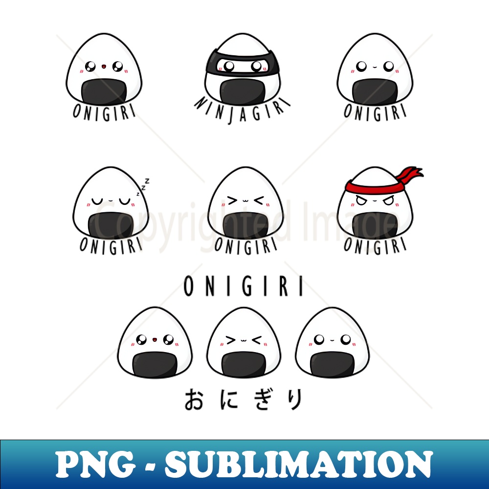9 Cute Cartoon Onigiri Characters Kawaii - Decorative Subli - Inspire ...