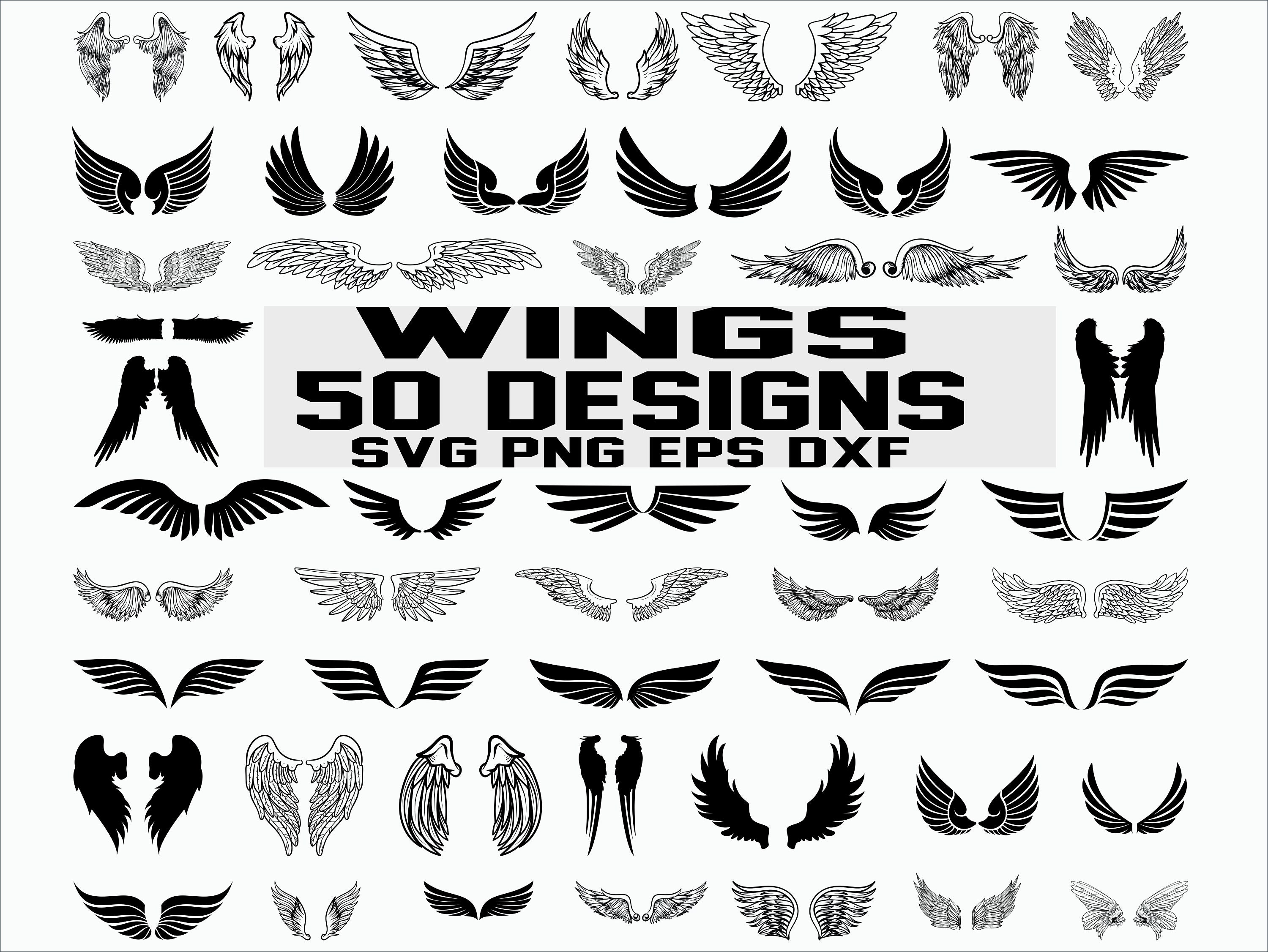 Wings svg, angel wings, wings cut file, wing svg - Inspire Uplift