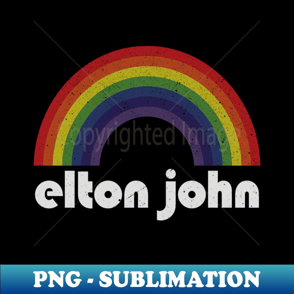 Elton John - Rainbow Vintage - Creative Sublimation PNG Down - Inspire ...