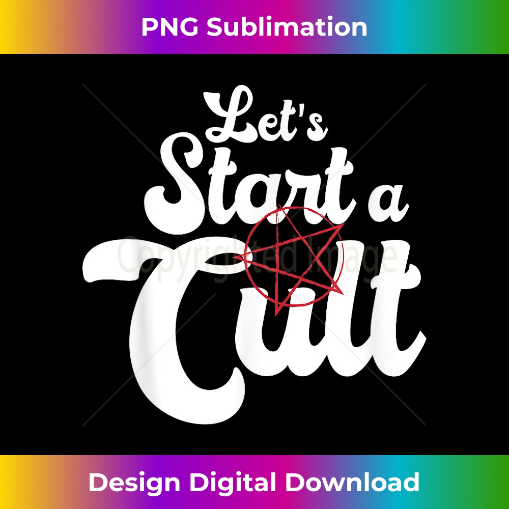 Funny Let's Start A Cult Devil Symbol Horror Cult Ritual - S | Inspire ...
