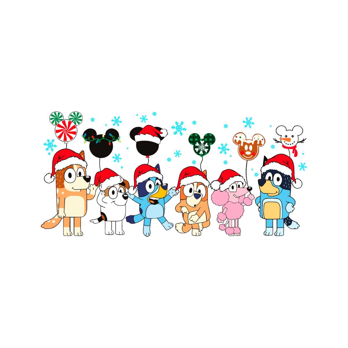Bluey Characters Christmas Mickey Balloons SVG Cricut Files - Inspire ...