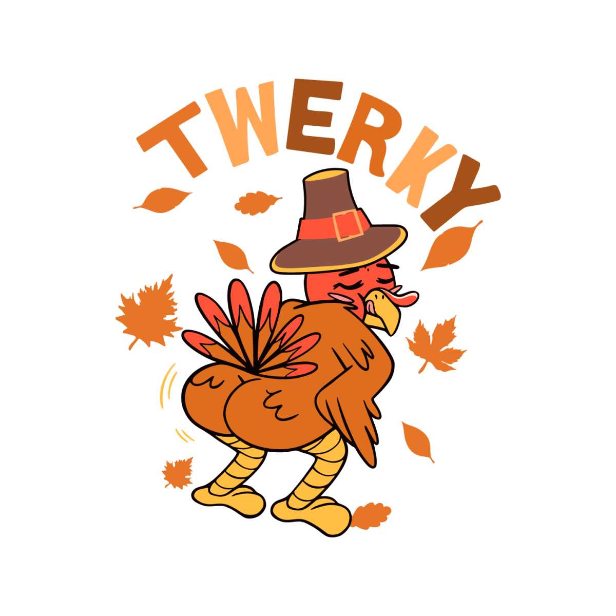 Twerkey Funny Thanksgiving Turkey Butt Twerk Dance Pun SVG | Inspire Uplift