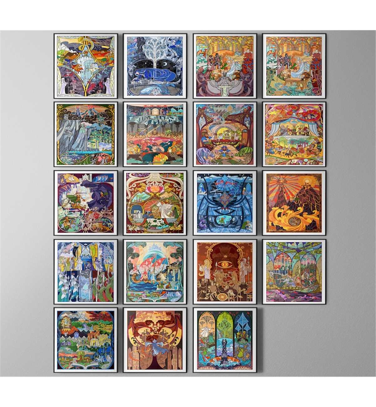Set Of Lord of The Rings Tile Art | Inspire Uplift