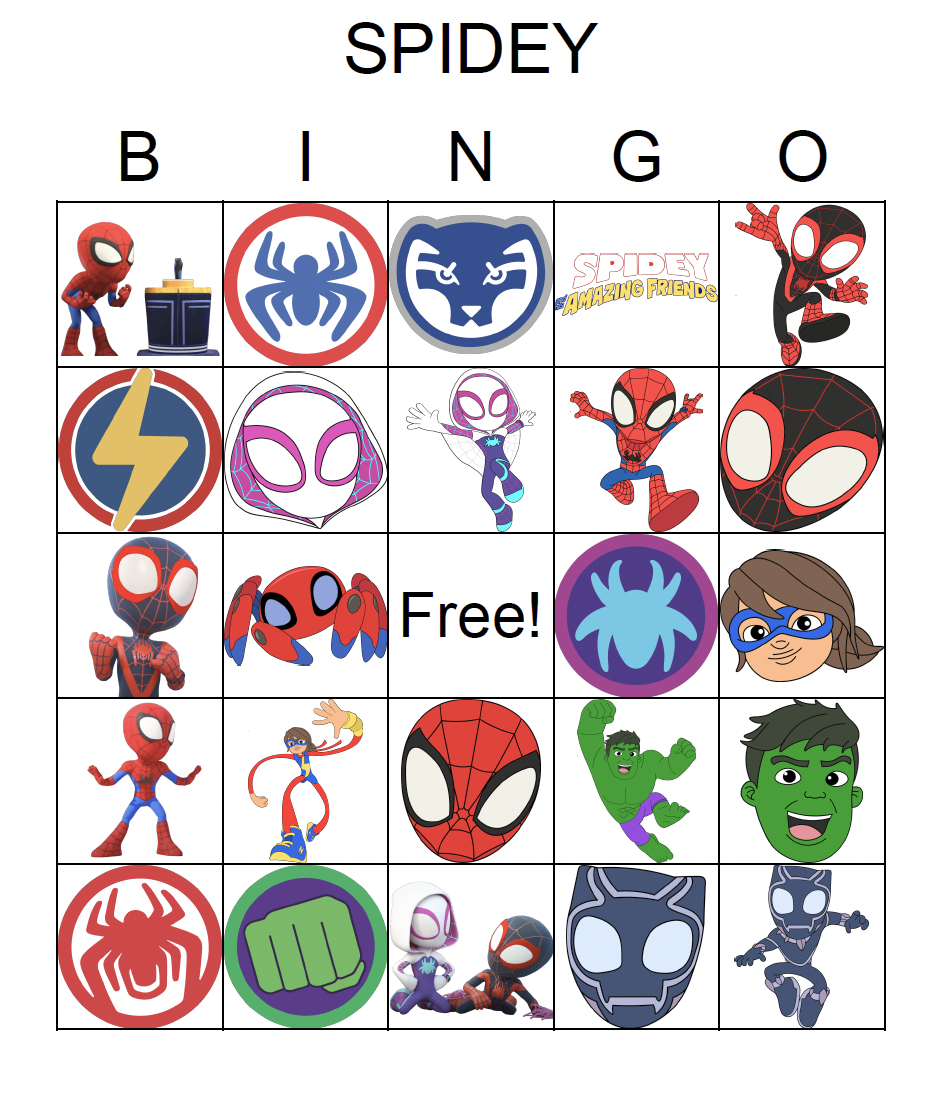 Spidey Bingo Game,Bingo Cards Printable,Bingo Party Game,50 - Inspire ...