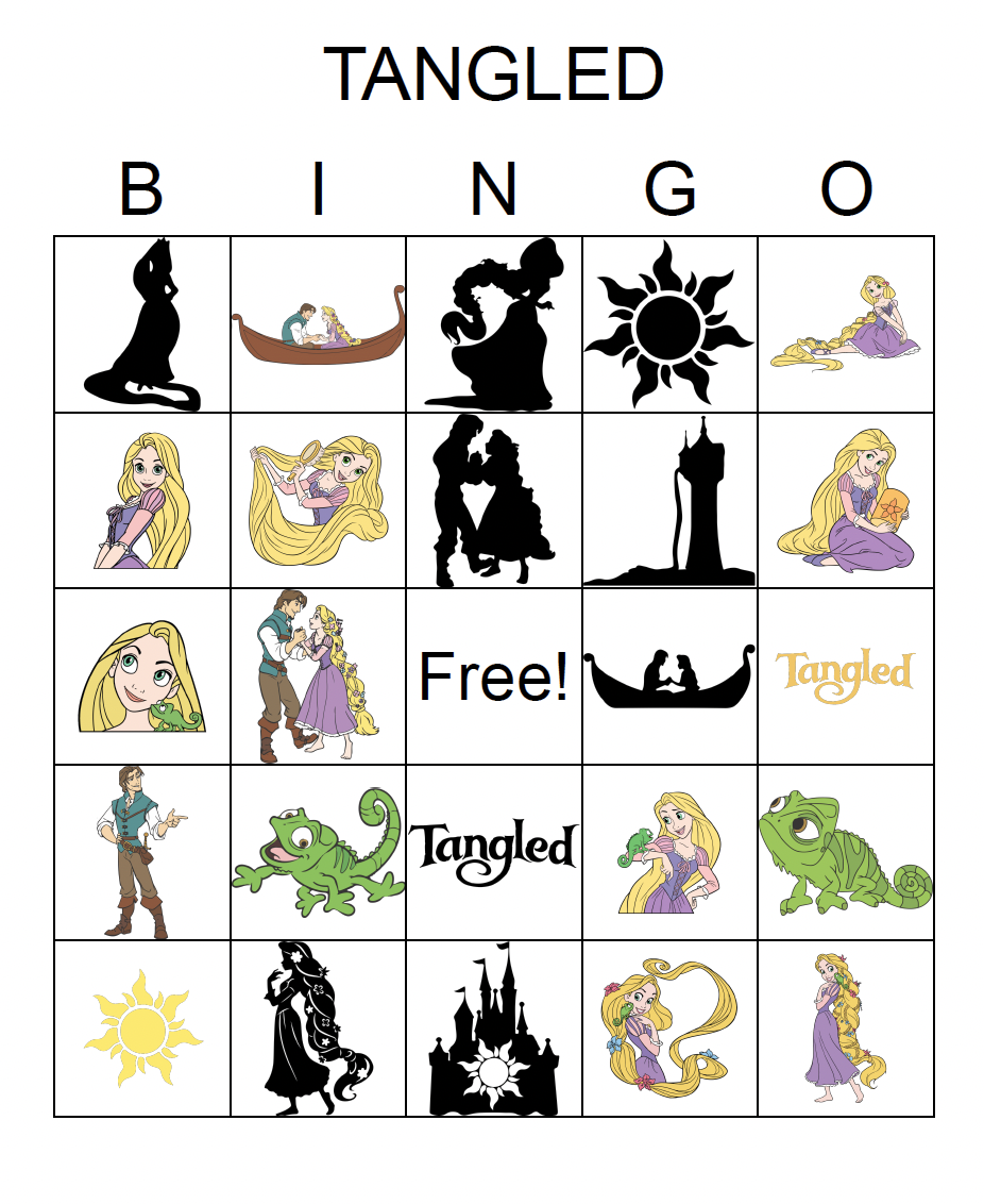 Tangled Bingo Game,Bingo Cards Printable,Bingo Party Game,50 | Inspire ...