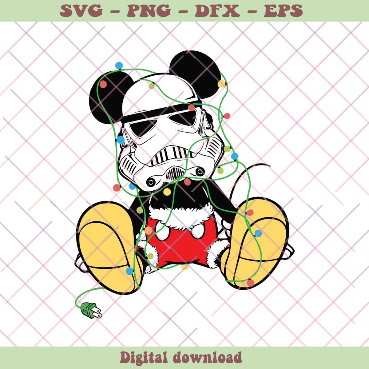 Disney Mickey Mouse Stormtrooper Christmas Light SVG File | Inspire Uplift