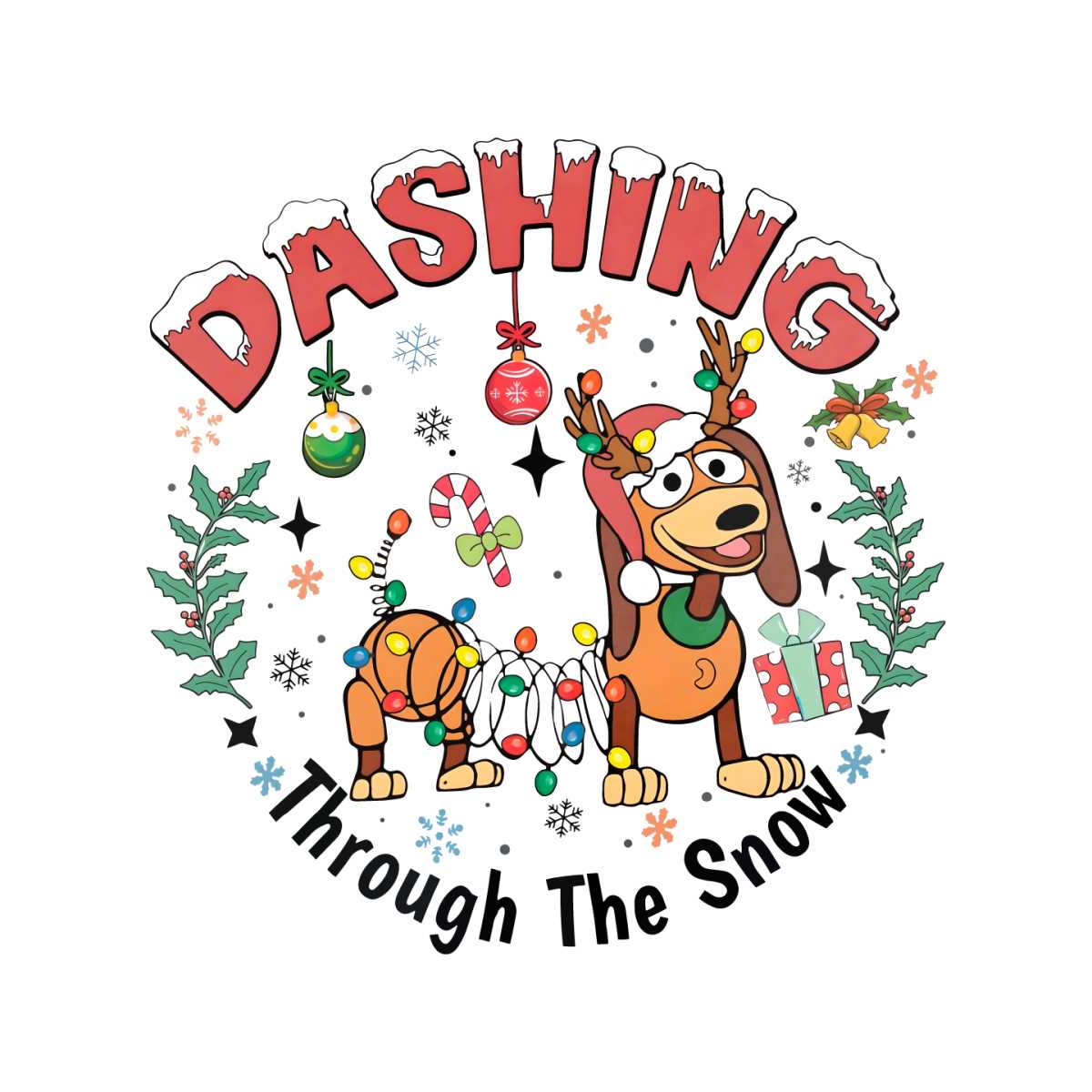 Dashing Through The Snow Slinky Dog Disney PNG File | Inspire Uplift