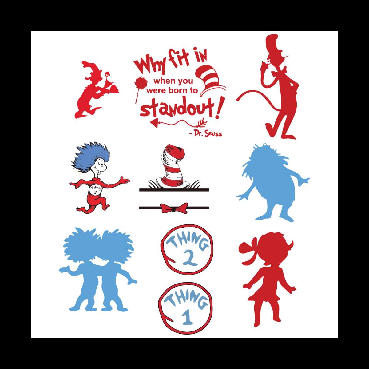 Dr Seuss Svg Bundle, Dr Seuss Svg, Dr Seuss Vector, Dr Seuss | Inspire ...