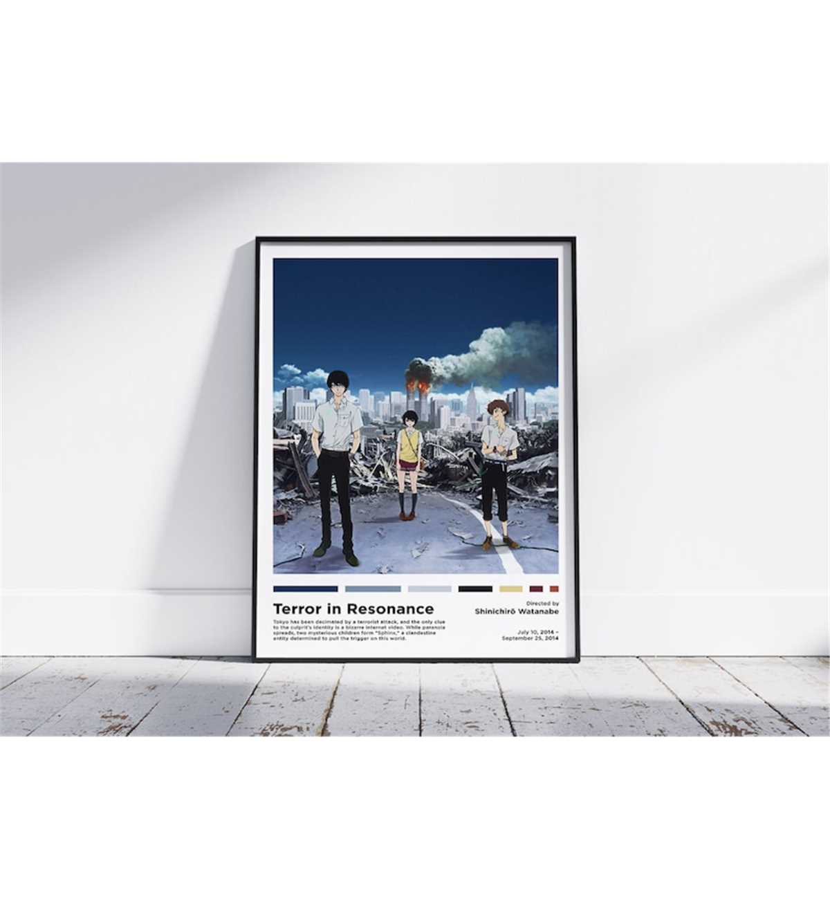 Terror in Resonance Poster, Minimalist Anime Poster, Retro | Inspire Uplift