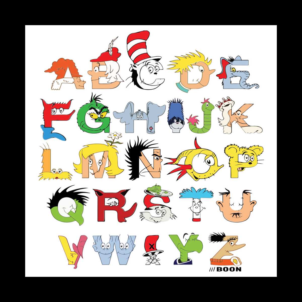 Dr Seuss Alphabet Svg, Dr Seuss Svg, Dr Seuss ABC Svg, Alpha | Inspire ...