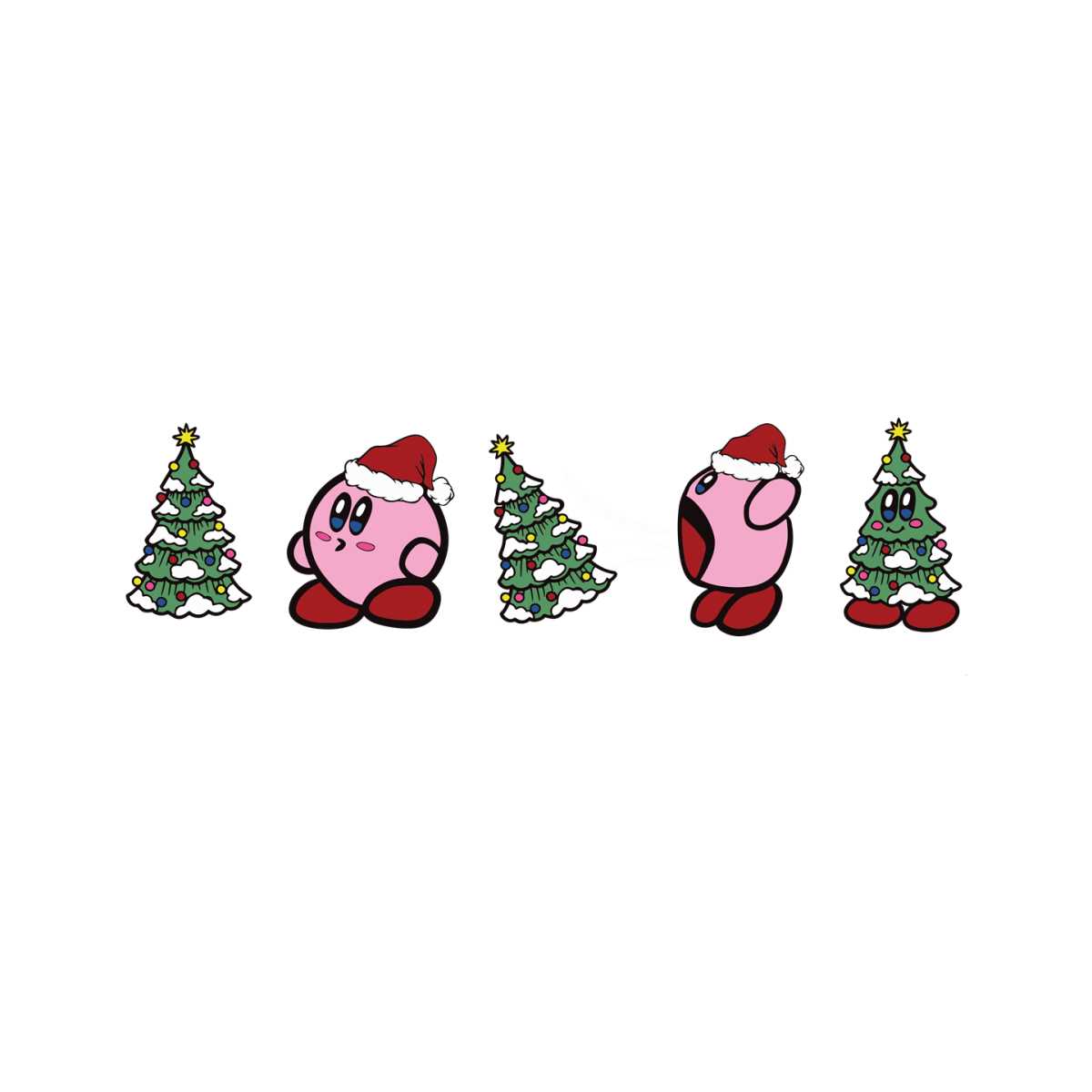 Funny Kirby Christmas Tree SVG Graphic Design File | Inspire Uplift