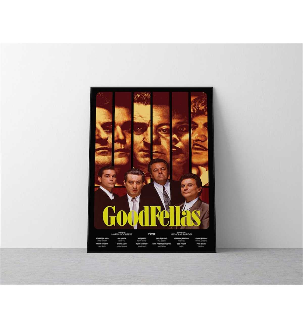 The GoodFellas 1990 Halftone Movie Poster, Dark Theme, | Inspire Uplift