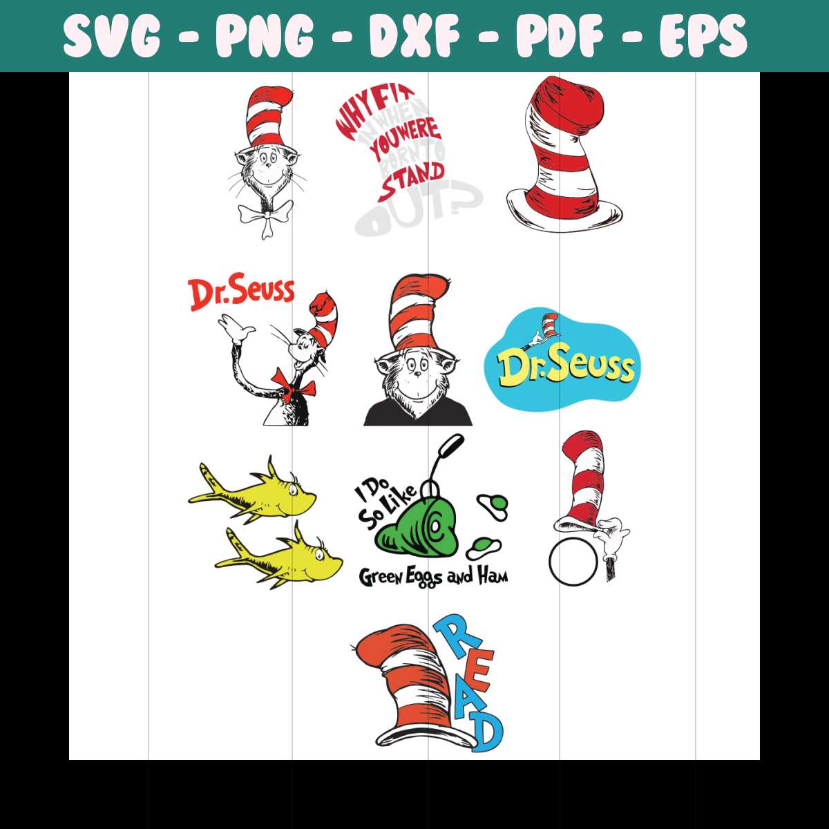 Dr Seuss Svg Bundle, Dr Seuss Svg, Dr Seuss Clipart, Dr Seus | Inspire ...