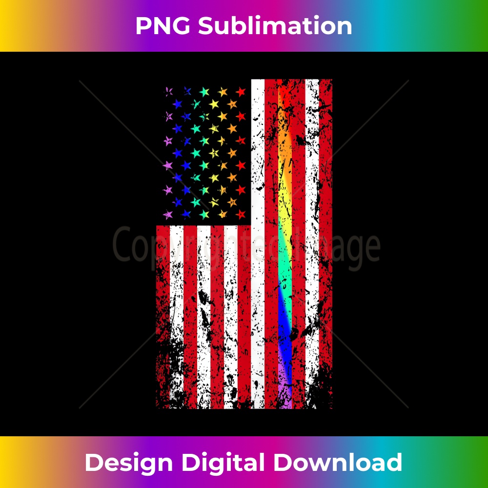 USA Gay Pride Flag Rainbow Stars & Line Gay LGBT 4th of July | Inspire ...