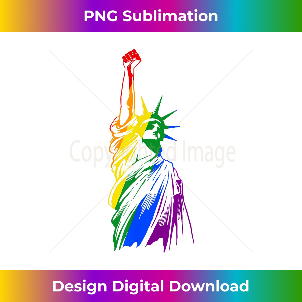 Rainbow Statue Of Liberty With Raised Fist LGBT Pride Ally - - Inspire ...