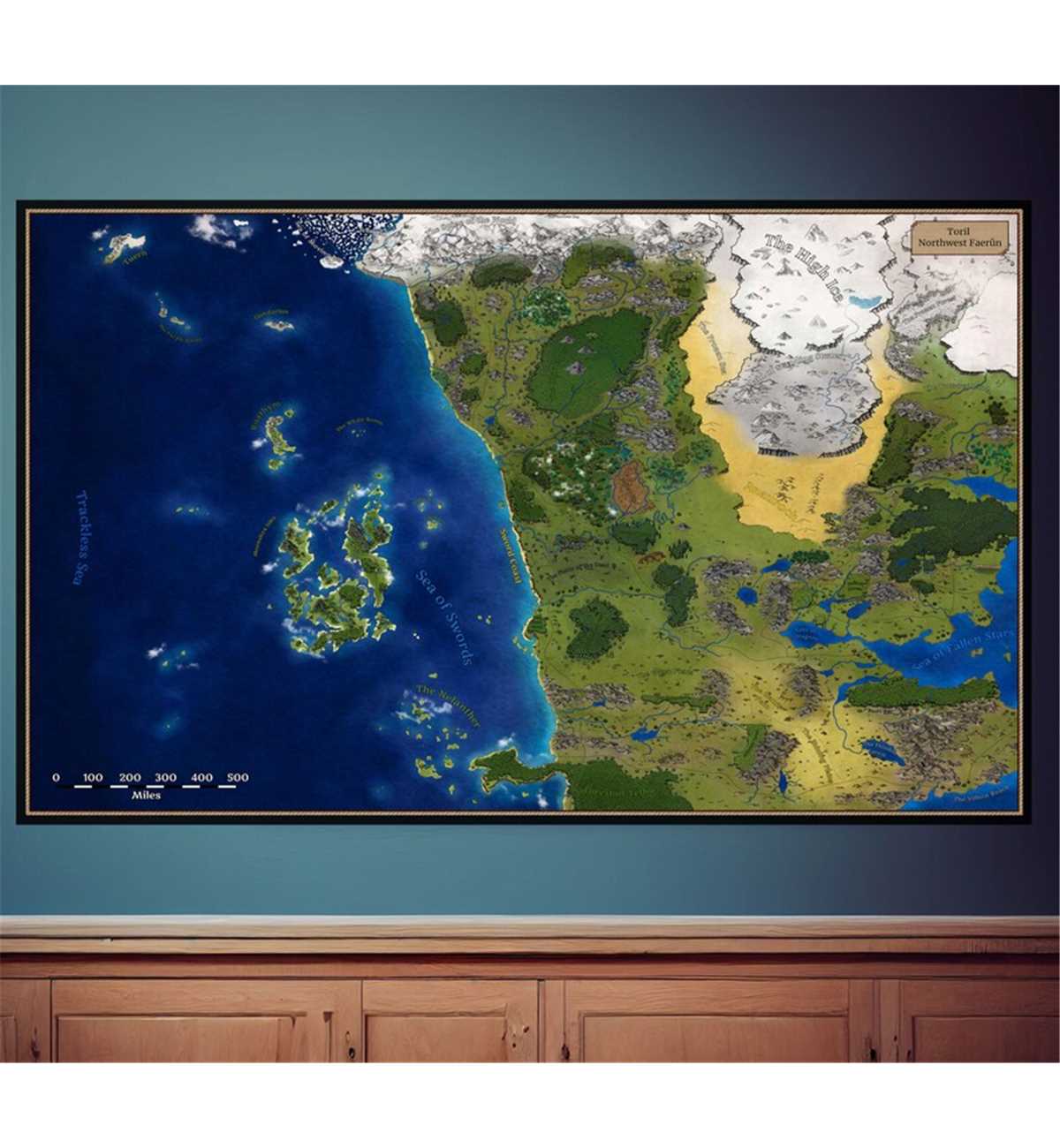 Dungeons and Dragons Forgotten Realms Faerun Map Poster, | Inspire Uplift