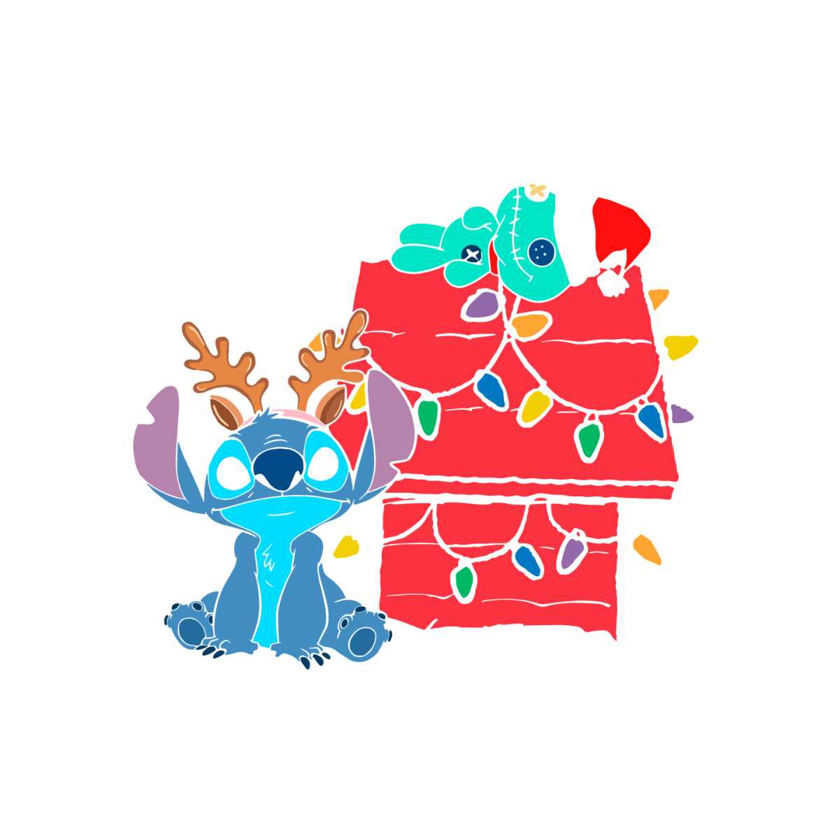 Retro Stitch And Scrump Christmas Lights SVG Cricut Files | Inspire Uplift