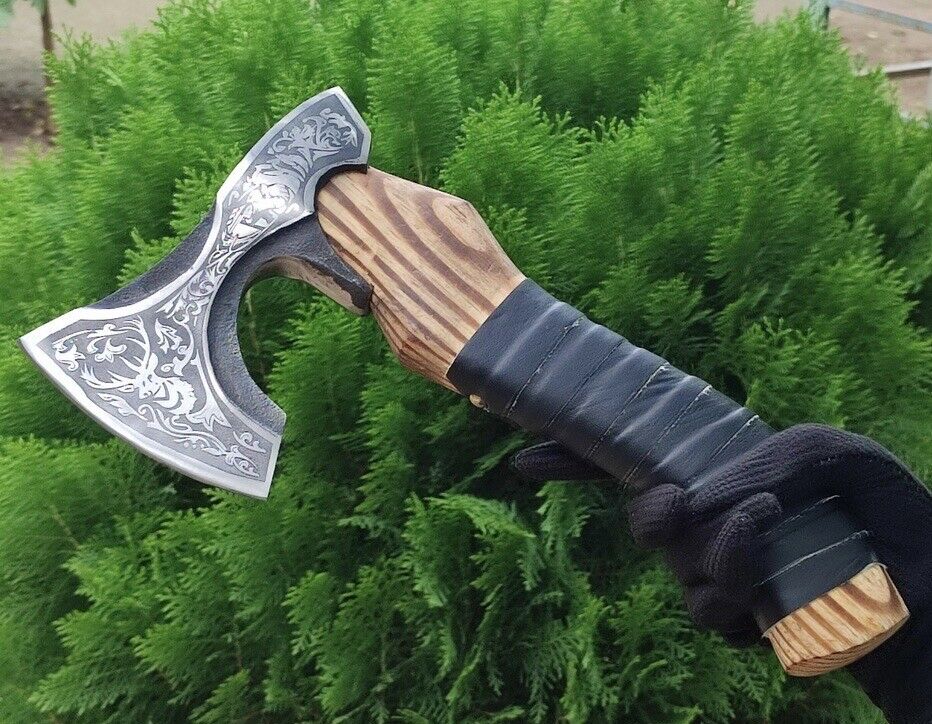 Handmade Mini Viking Axe High Carbon Steel Beautiful Laser E - Inspire ...