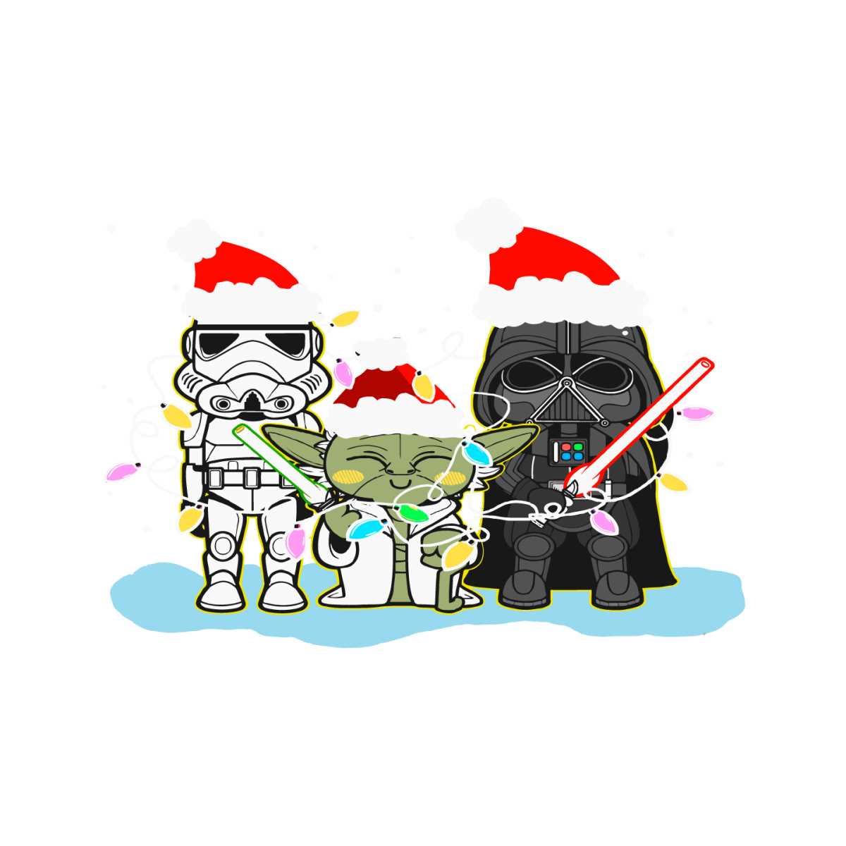 Star Wars Characters Funny Christmas Vibes SVG Cricut Files | Inspire ...