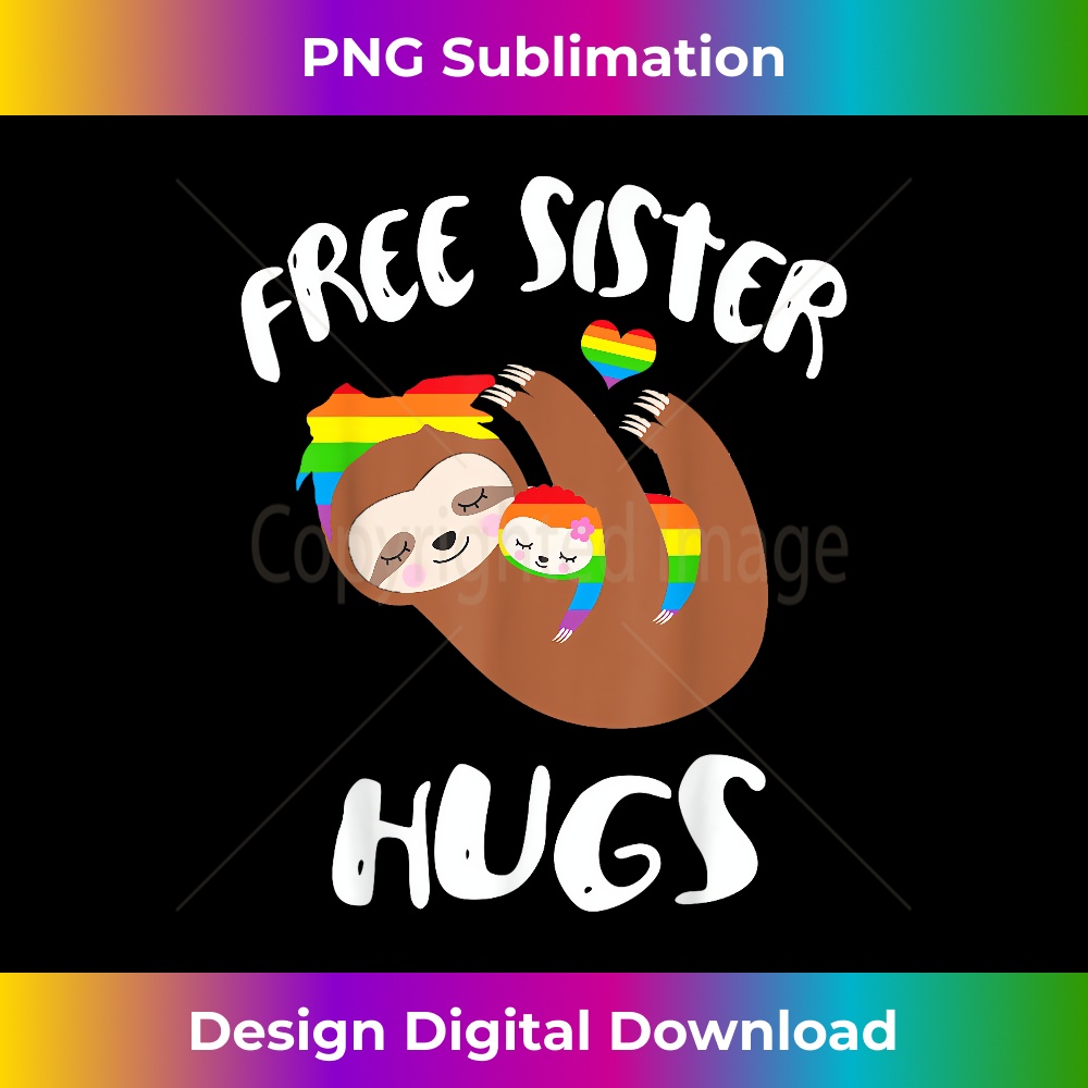 Free Sister Hugs Sloth Gay Pride LGBT Rainbow Fla - Edgy Sub | Inspire ...