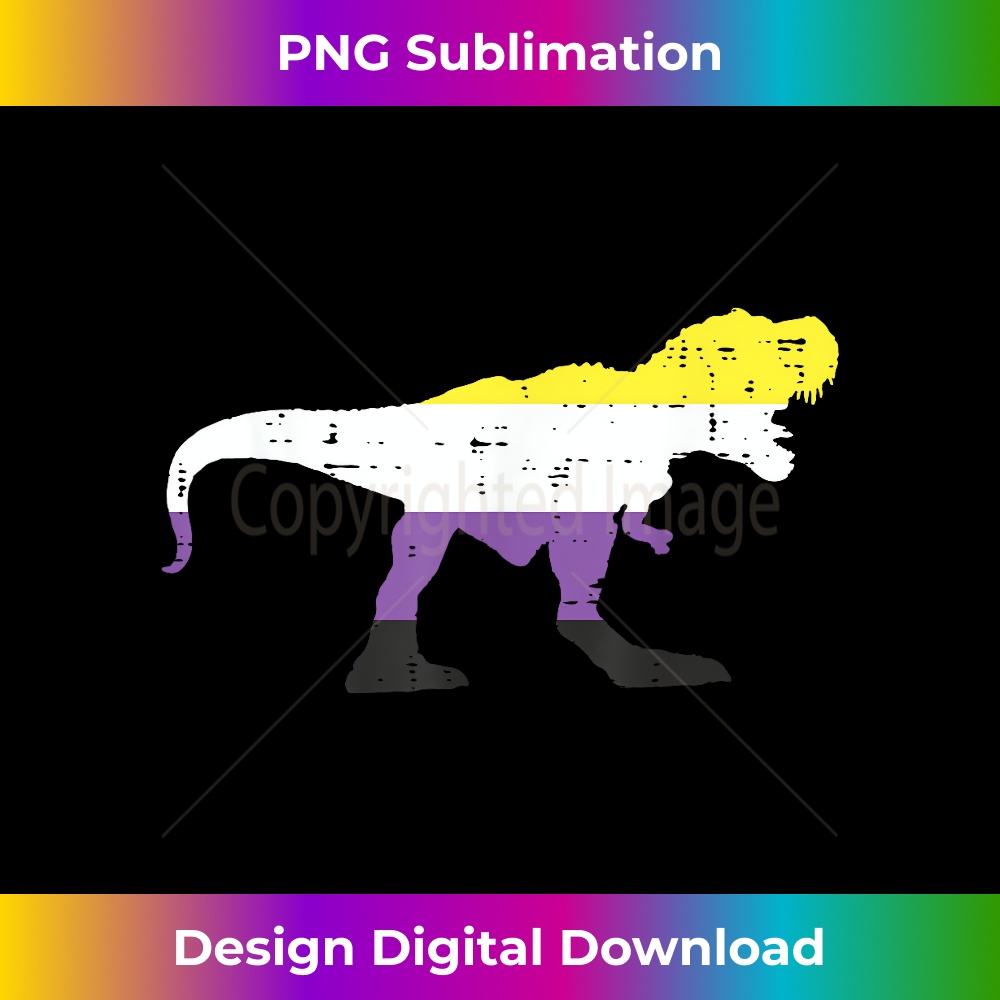 Trex Silhouette Nonbinary Dinosaur Enby NB Pride Flag Boys - | Inspire Uplift
