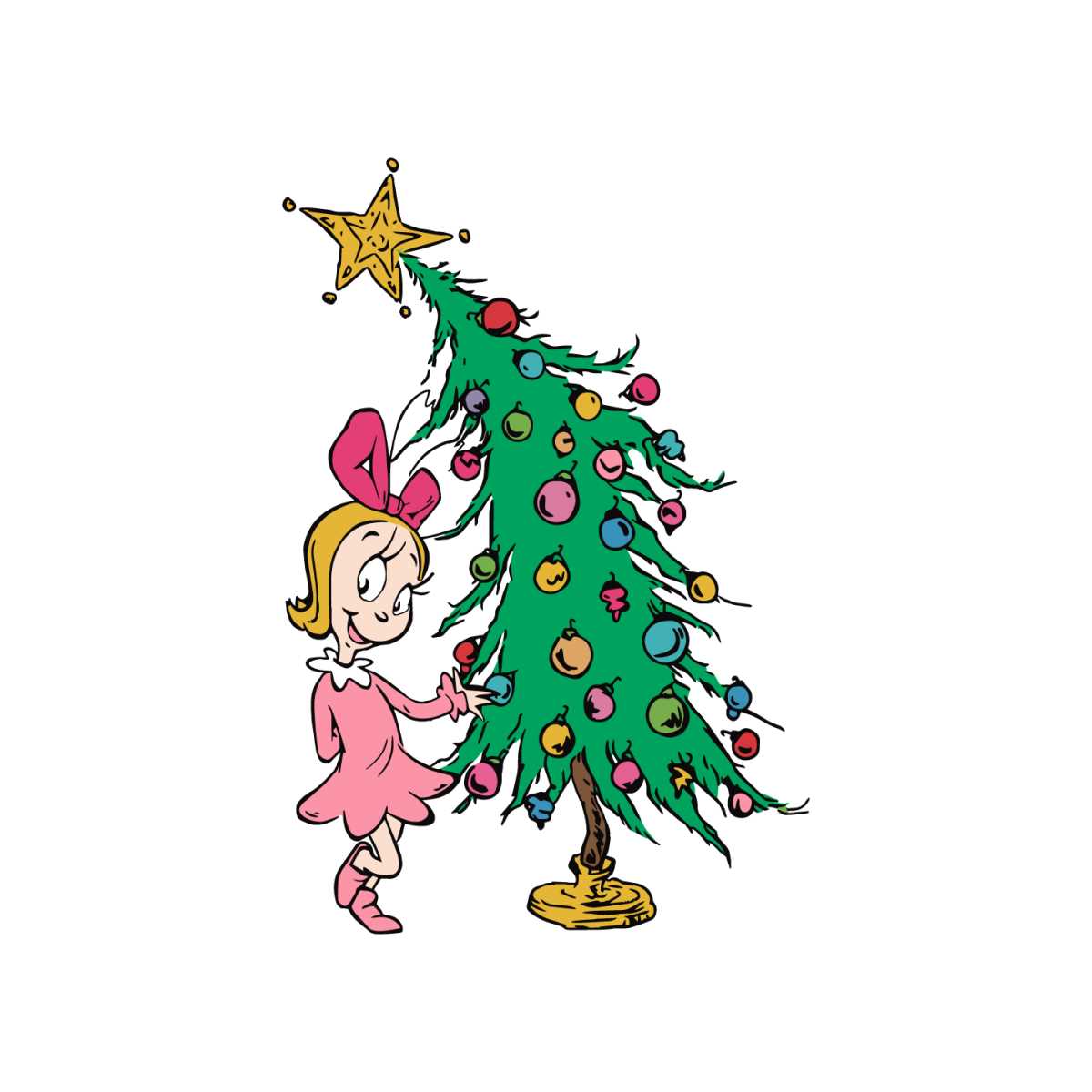 Cute Cindy Lou Who Christmas Tree SVG Digital File | Inspire Uplift