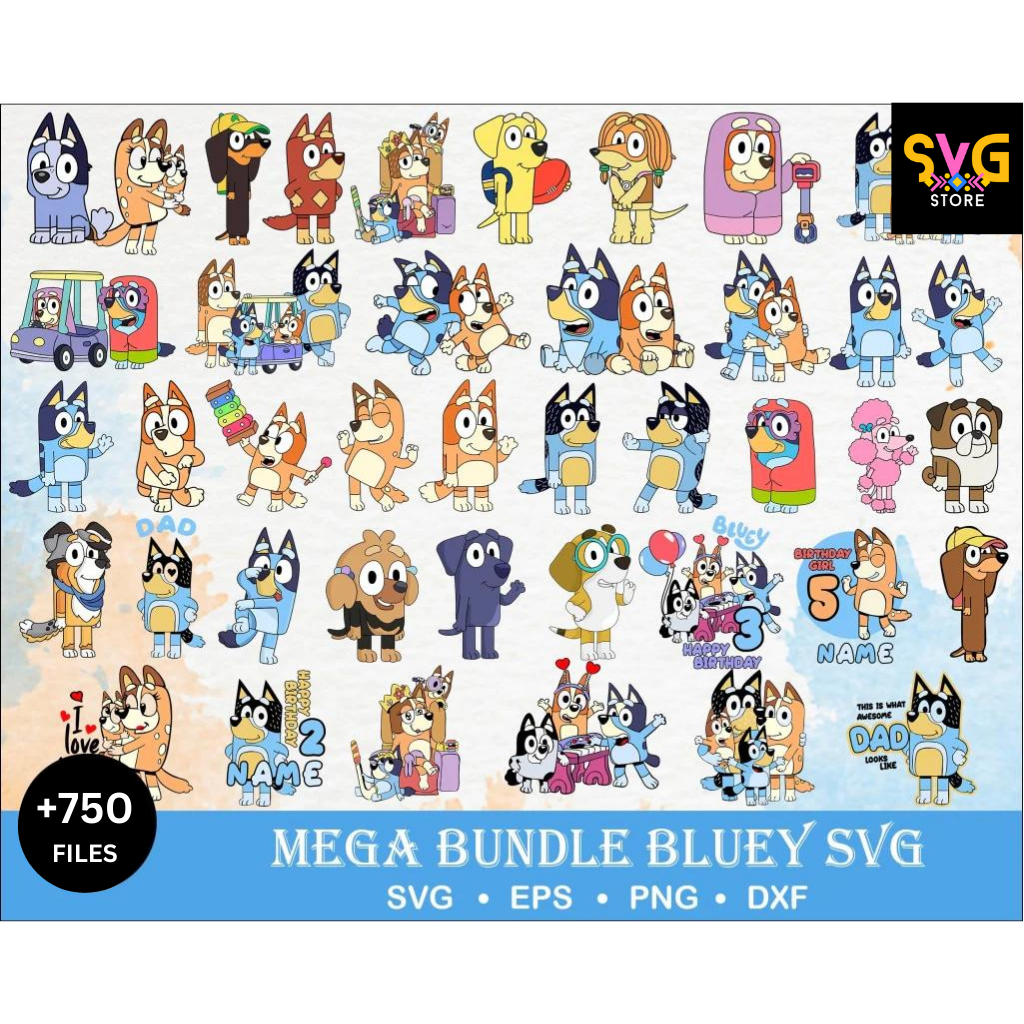 Bluey SVG, Bluey PNG, Bluey Clipart, Bluey Logo, Bluey Famil - Inspire ...