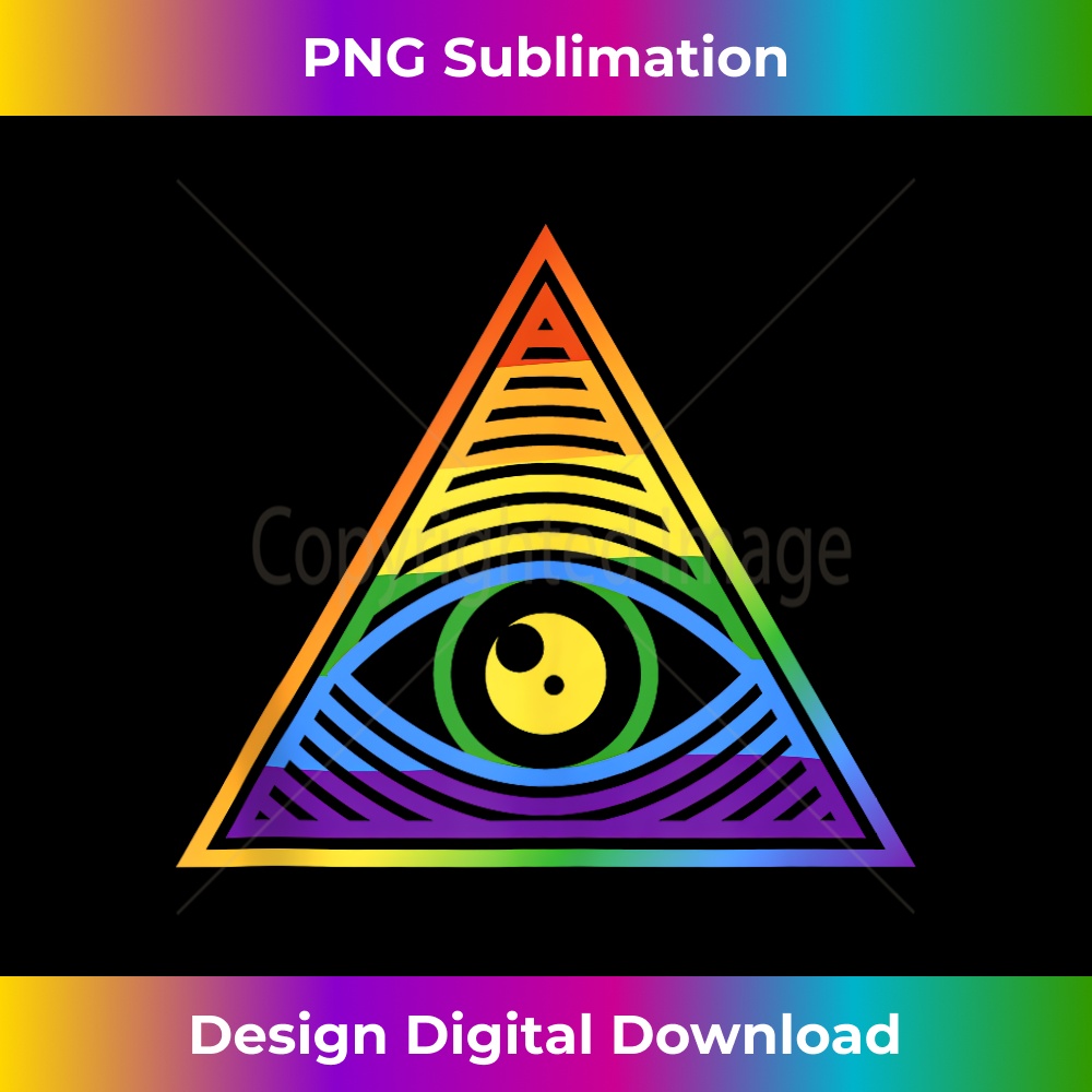 Eye inside Rainbow Flag Pyramid - LGBT All-Seeing Eye Tank - | Inspire ...