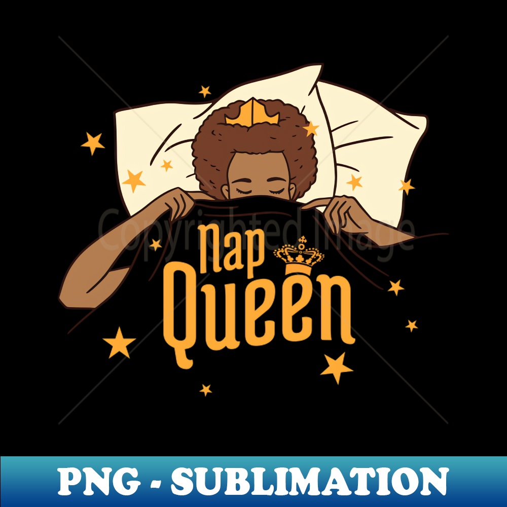 Funny Nap Queen Cartoon Black Girl Sleepyhead - Premium PNG | Inspire ...