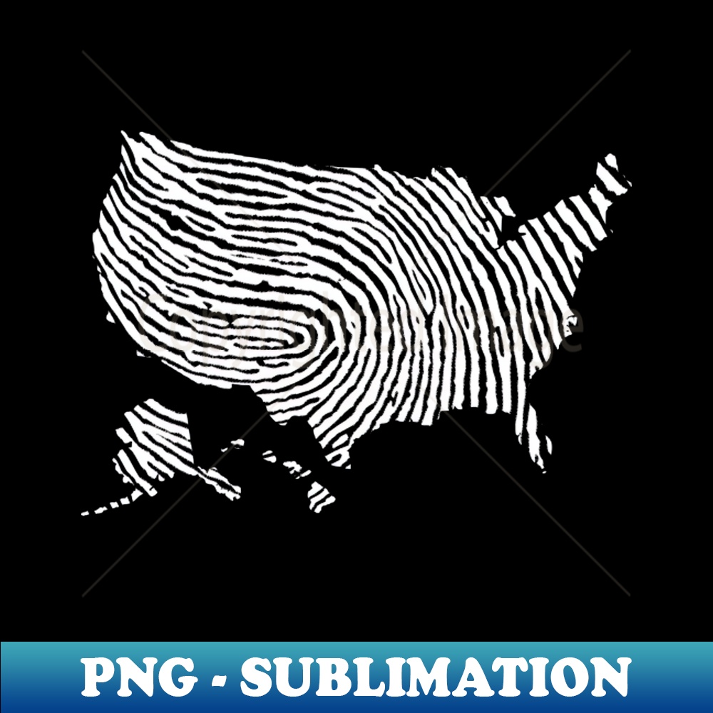 Map Of USA AMERICA Fingerprint - PNG Transparent Sublimation - Inspire ...