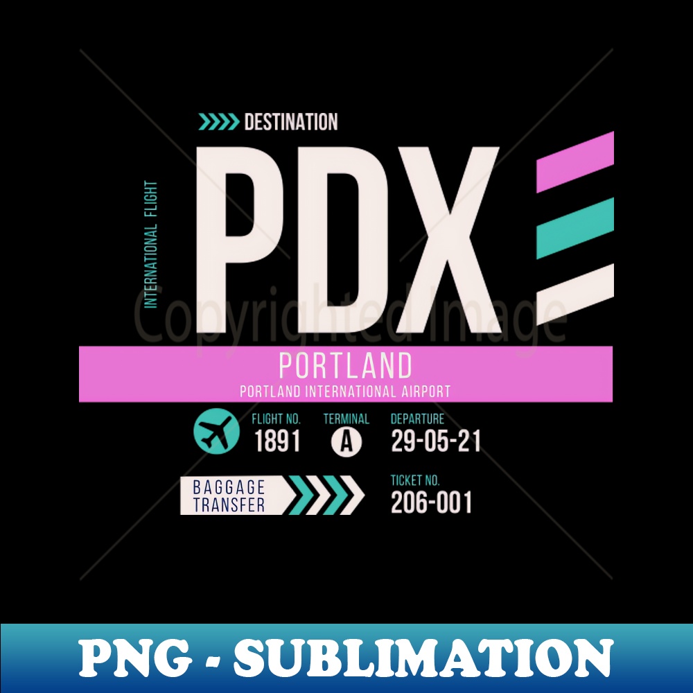 Portland PDX Airport Code Baggage Tag - High-Resolution PNG | Inspire Uplift