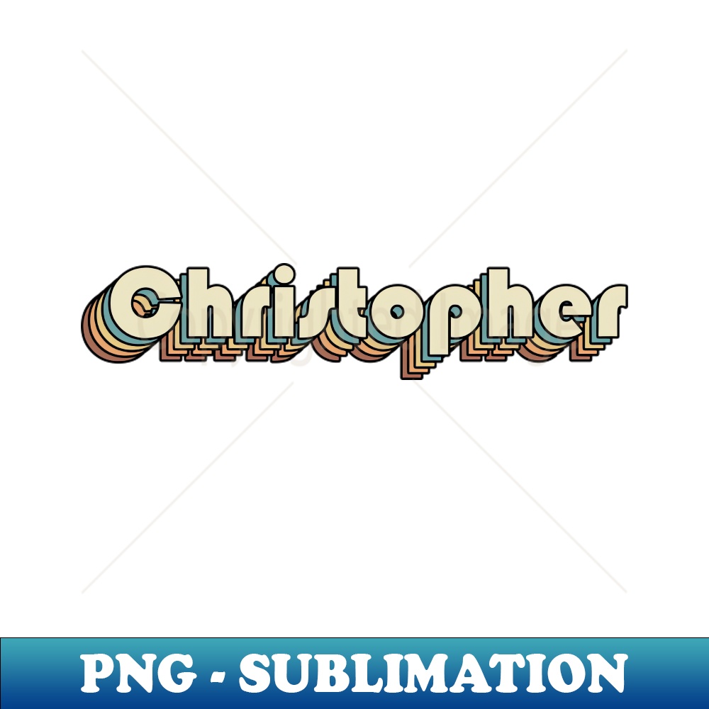 Christopher Christopher Retro Rainbow Typography Style 70s | Inspire Uplift