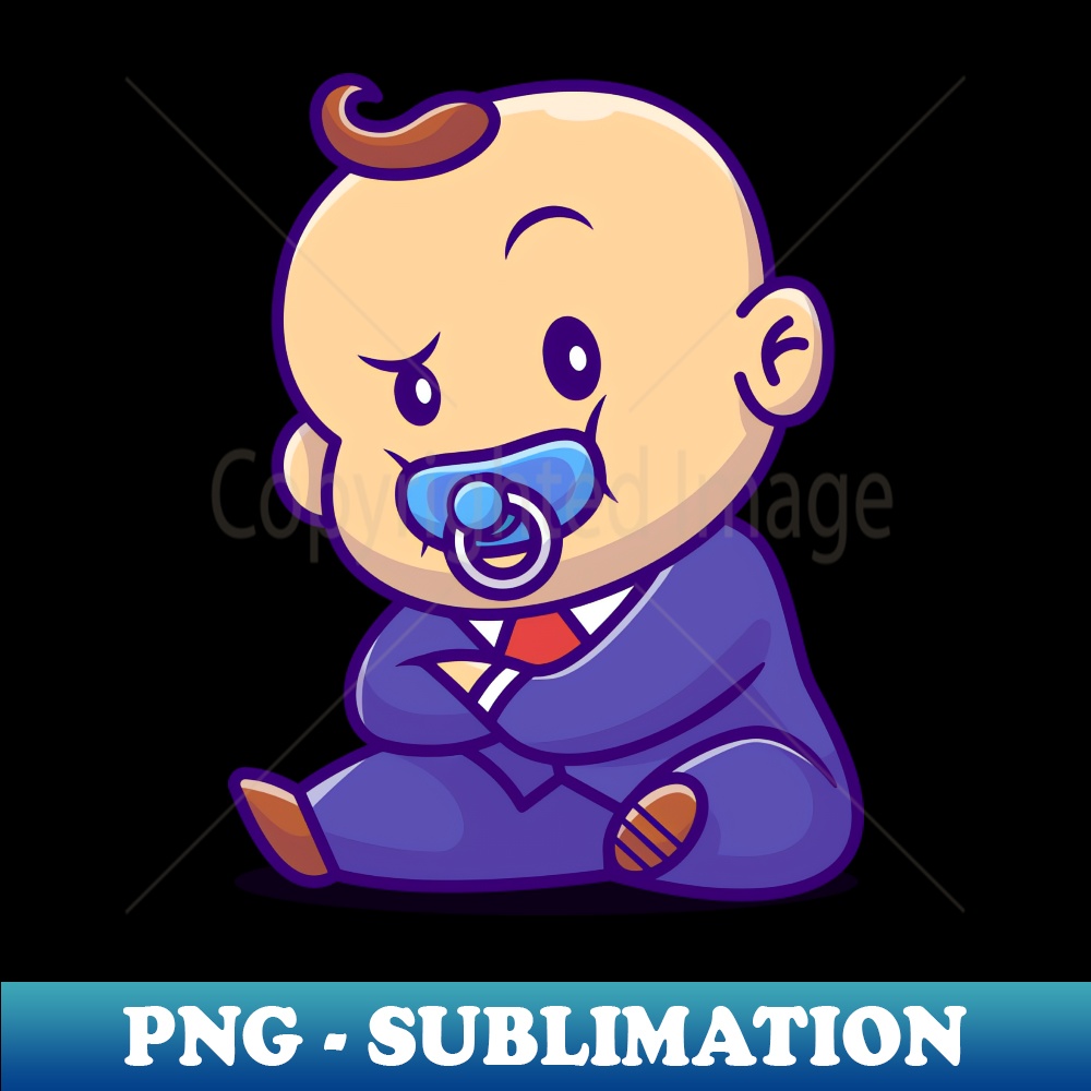 Cute Baby Boss With Pacifier Cartoon - Exclusive PNG Sublima | Inspire ...